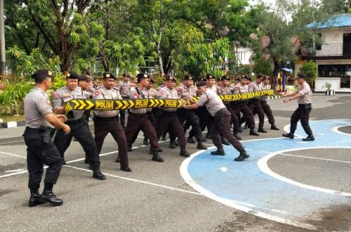 Jelang Pilkada Satuan Sabhara Polres Pangkep Simulasi Pengendalian
